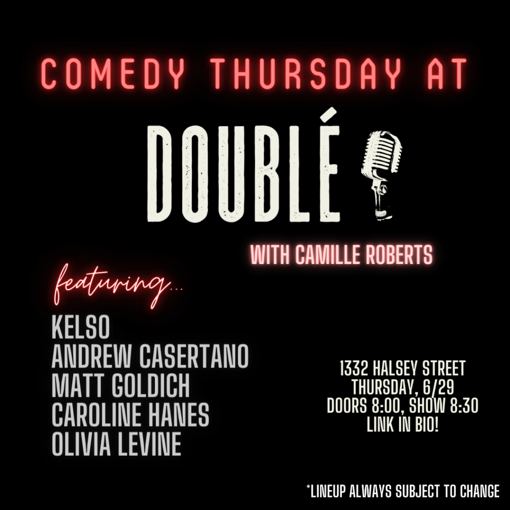 Quick Dish NY: COMEDY THURSDAY at DOUBLÉ TONIGHT 6.29 - Comedy Cake